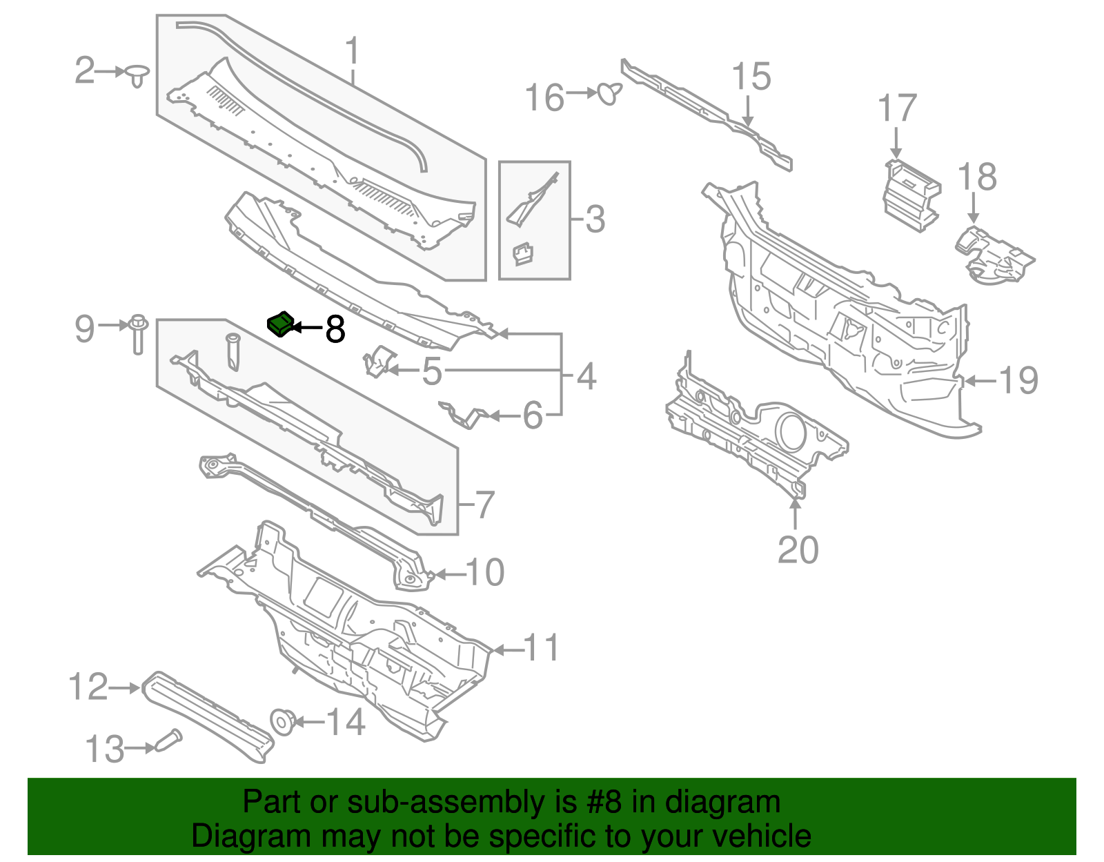 Genuine OEM Ford Part - Cowl Grille Retainer Clip W716266-S307 ...