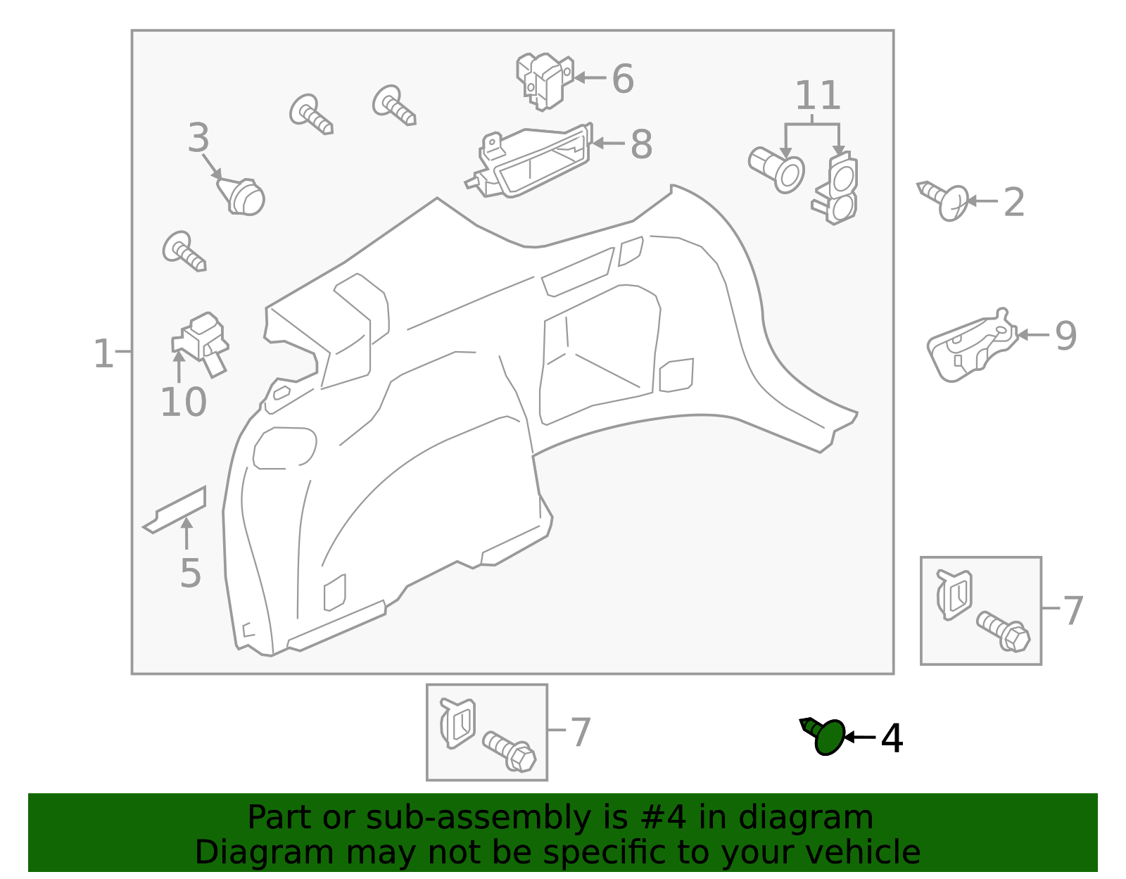 2005-2025 Subaru Quarter Trim Panel Clip 99045AE03AMA | Subaru Parts Guys