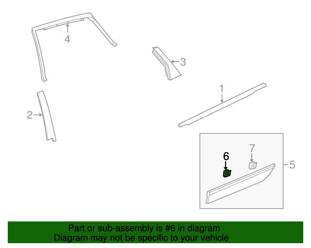 2010-2016 Cadillac SRX Side Door Lower Molding Retainer 11570846 GM ...