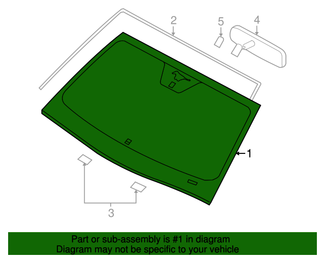 2005-2014 Ford Mustang Windshield 4R3Z-6303100-AA | TascaParts.com