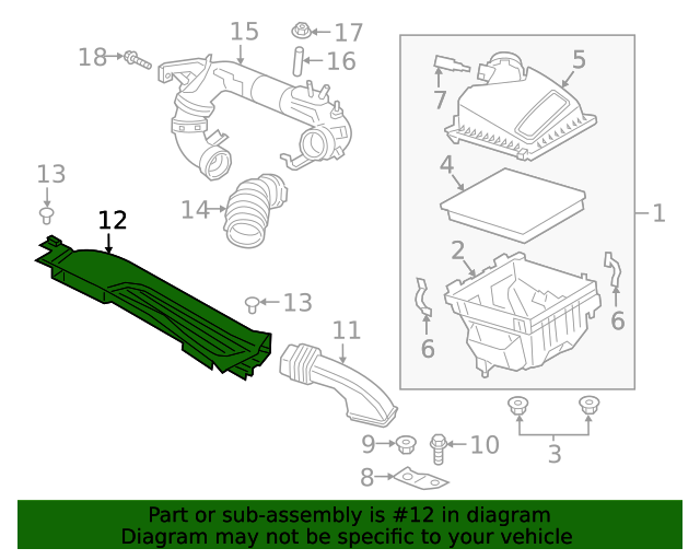 Genuine OEM Ford Part - Inlet Duct LX6Z-9A624-C | Genuine OEM Ford ...