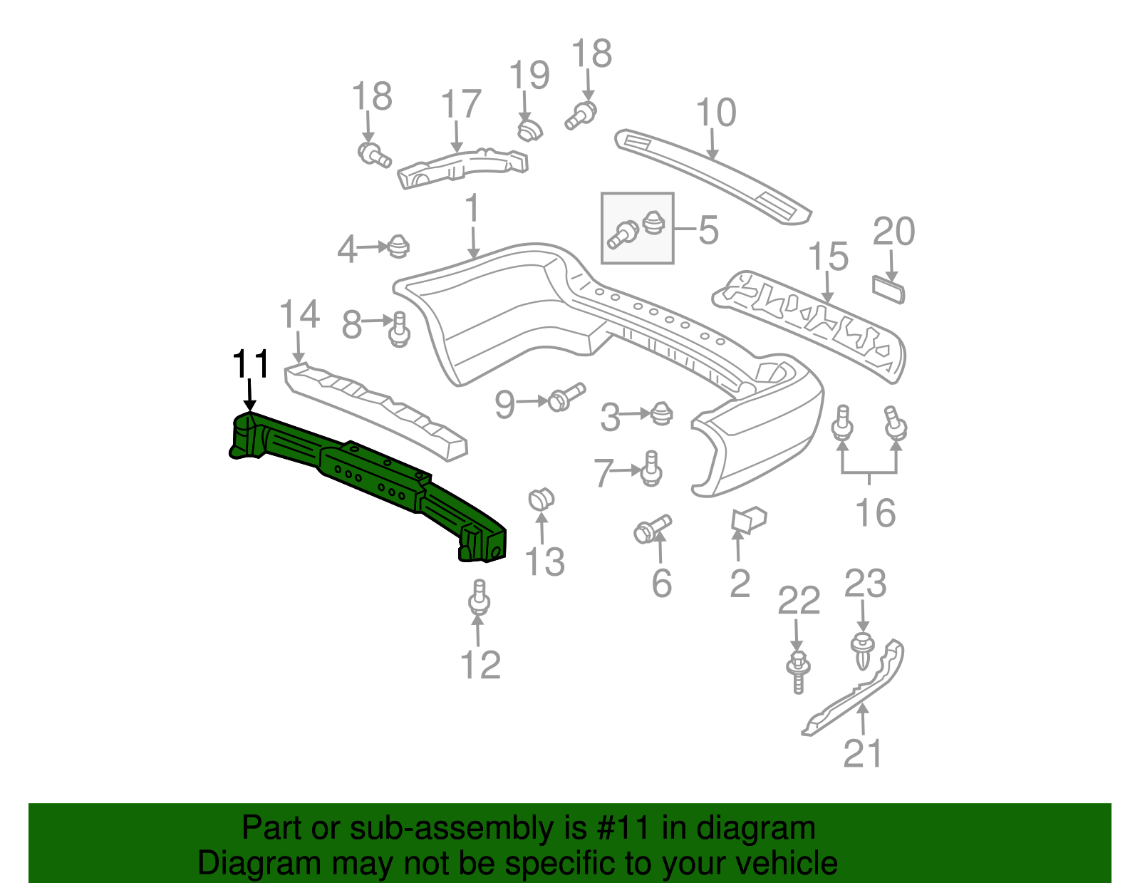71530-S9V-A00ZZ - 2003-2008 Honda Pilot - Beam Rear Bumper | Genuine ...