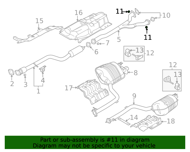 Genuine Muffler & Pipe Nut for 2022-2024 Hyundai | Part# 13183-12007-C ...