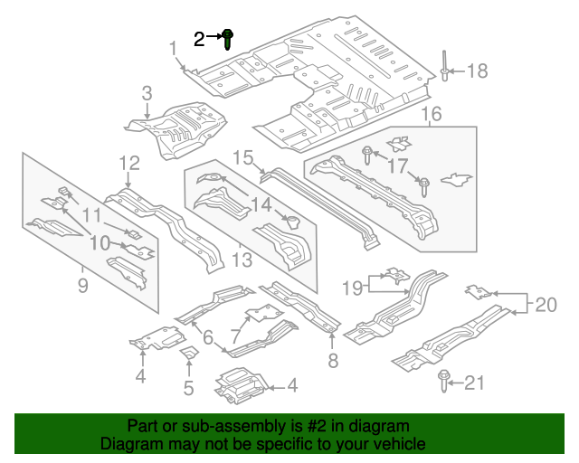 2015-2024 Ford Truck Cab Back Panel Rivet W702512-S900C | OEM Parts Online