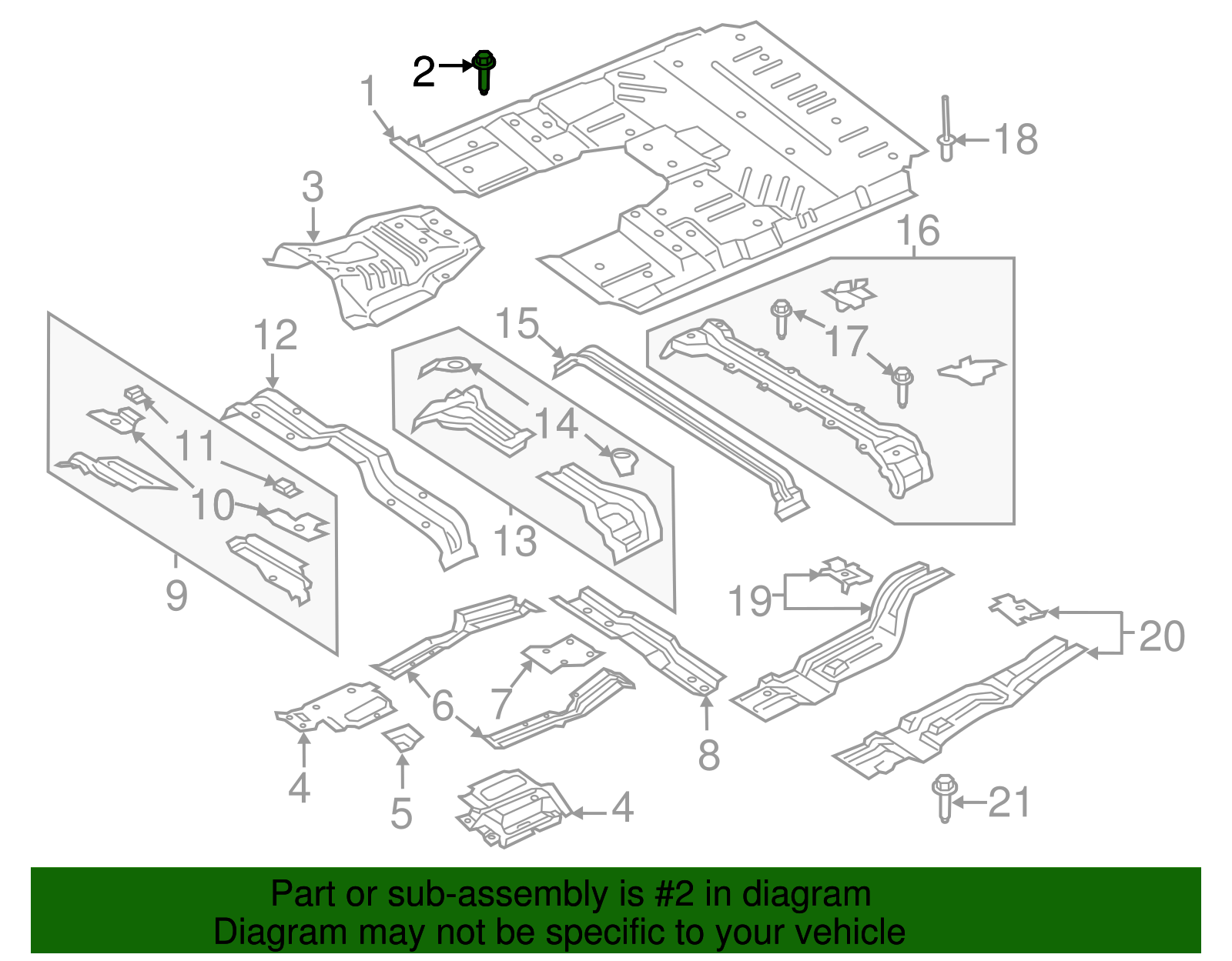 2015-2025 Ford Floor Pan Cross-Member Rivet W708777-S900C | OEM Parts ...