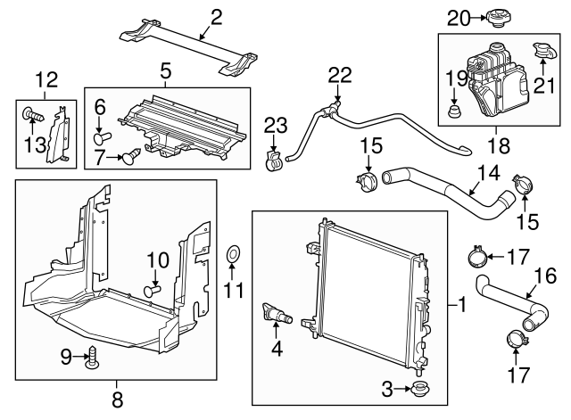 23362307 - Lower Radiator Air Baffle 2014-2019 Cadillac CTS ...