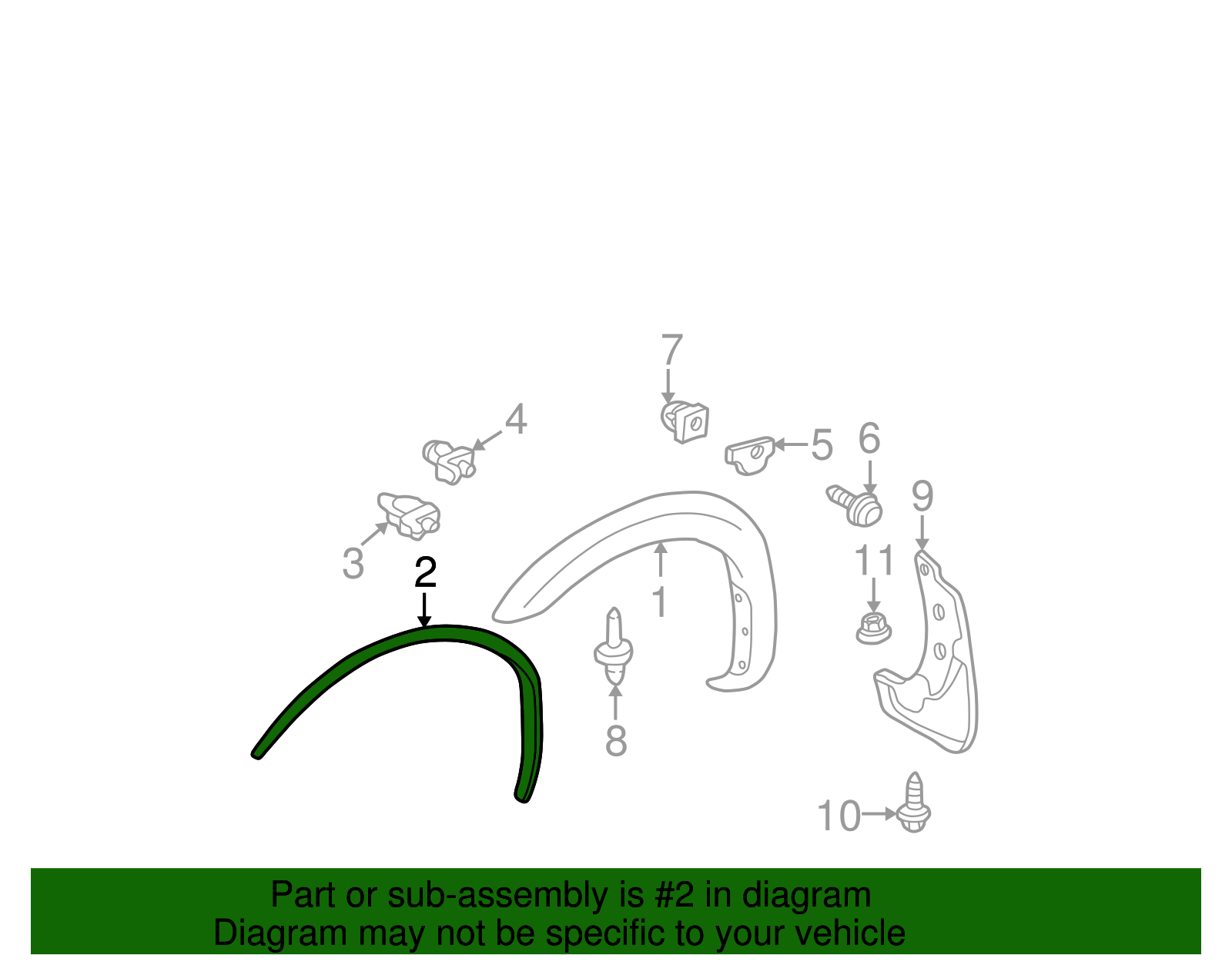 53851-42140-C0 - 2001-2005 Toyota RAV4 - Flare Pad | Discount Parts Monster