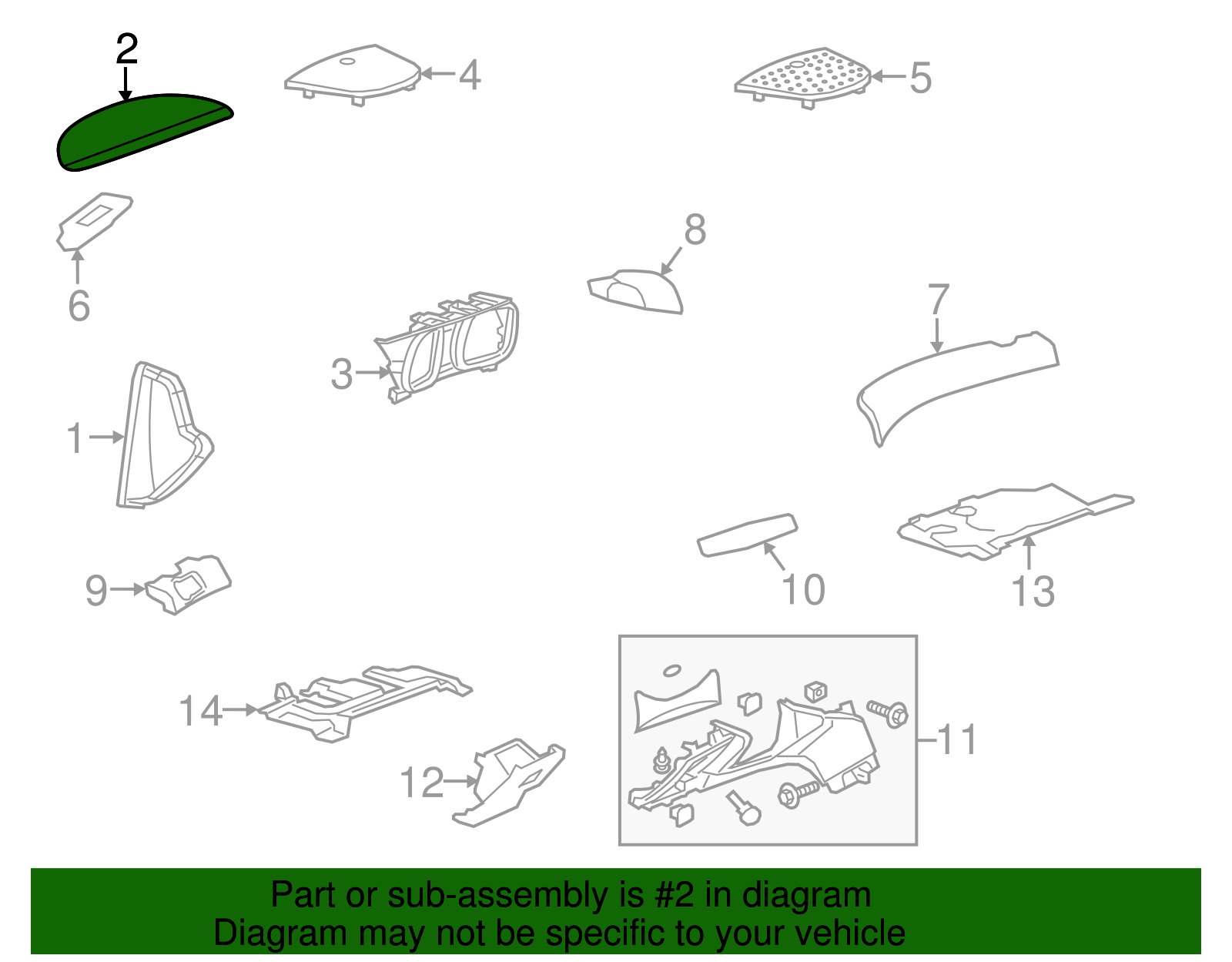 22879189 - Jet Black Instrument Panel Cluster Trim Pad 2013-2016 ...
