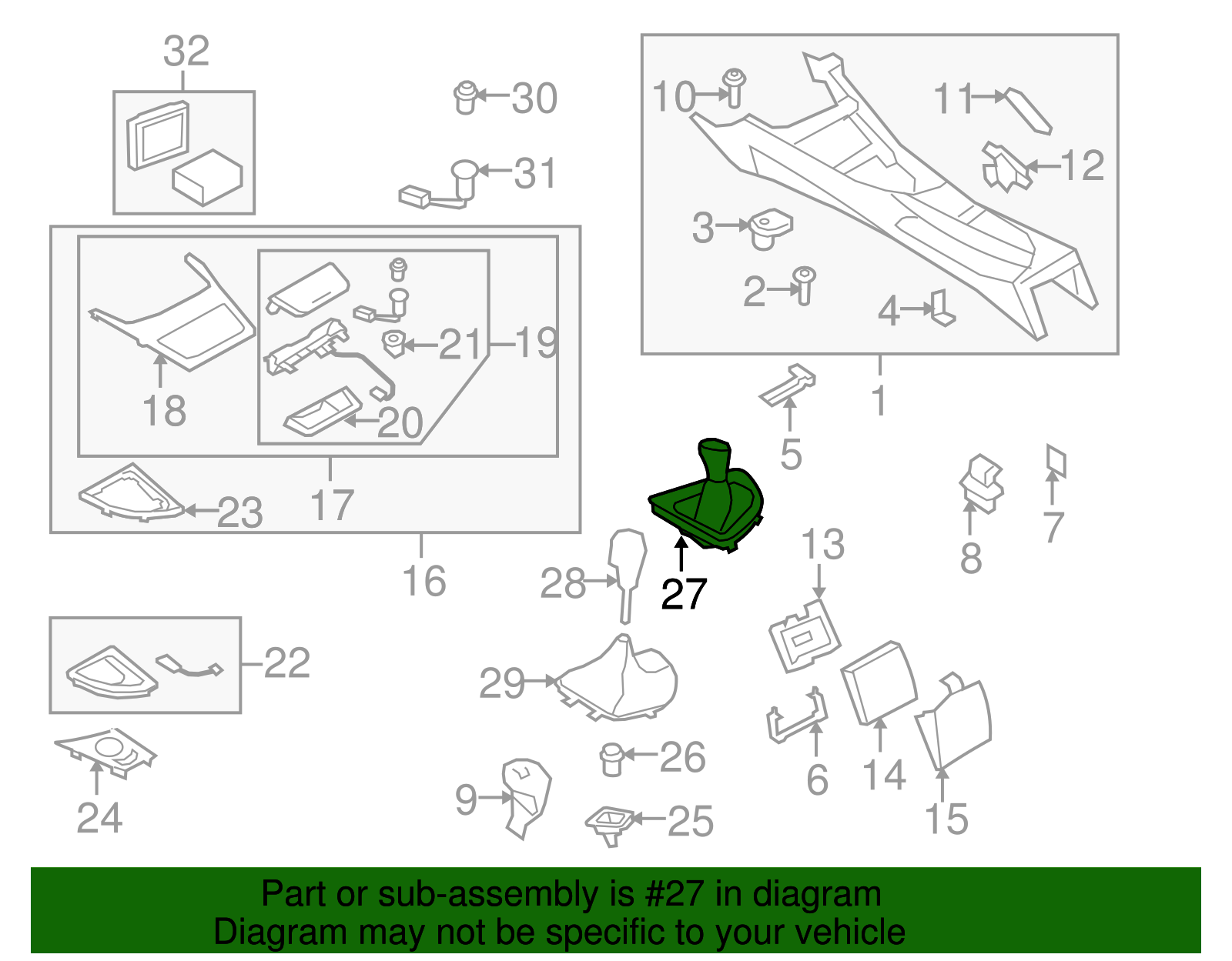 25-16-7-570-652 - 2007-2015 BMW - Pearlescent Chrome Selector Lever ...