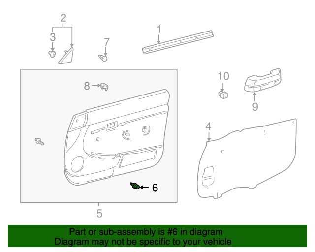 1995-2004 Toyota Tacoma Door Trim Panel Retainer 67771-04040 | Toyota Parts