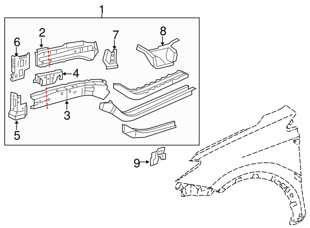 2006-2018 Toyota RAV4 Rail Extension 57113-0R010 | Toyota Parts Center