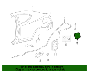 Genuine Toyota Fuel Door part# 77350-21080 for 2011-2016 Scion tC ...