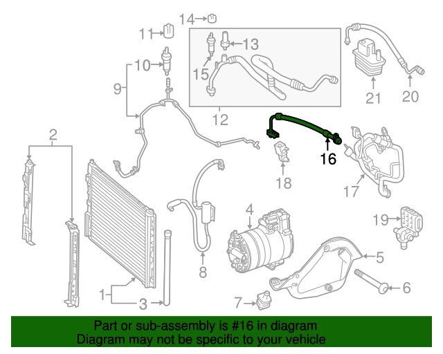 242-830-19-00 - A/C Refrigerant Suction Hose 2014-2017 Mercedes-Benz ...