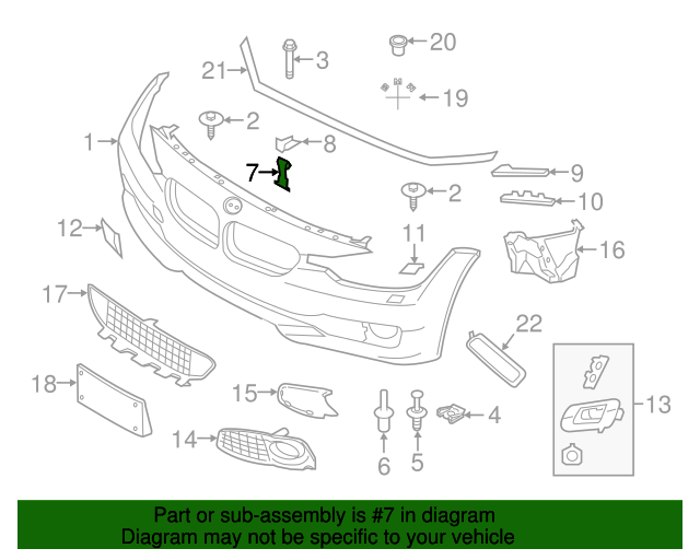51117301713 - 2014-2020 BMW Bumper Cover Upper Support (51-11-7-301-713 ...