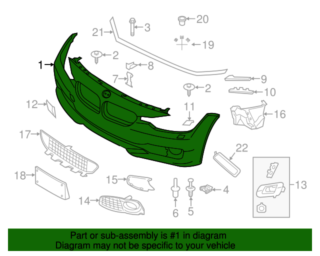 2014-2020 BMW Bumper Cover 51-11-8-061-929 | BMWPartsDirect.com