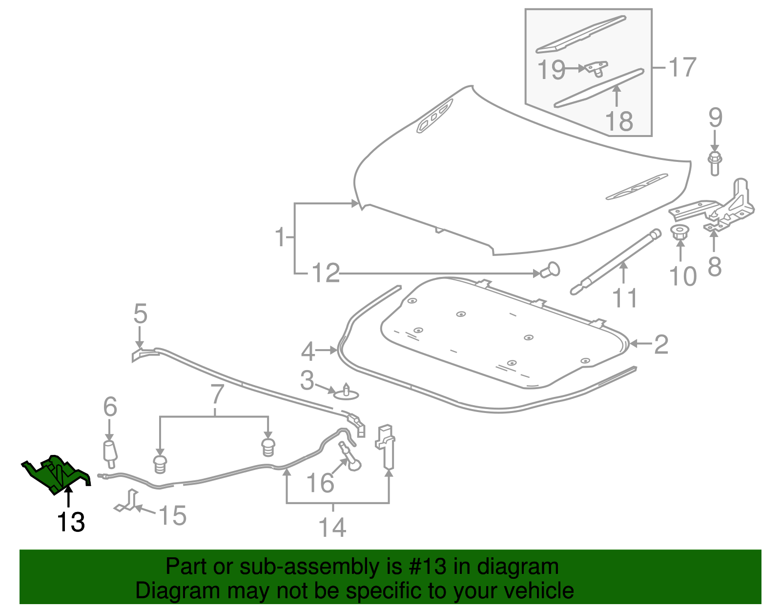19420432 - Hood Primary and Secondary Latch 2010-2011 Buick LaCrosse ...