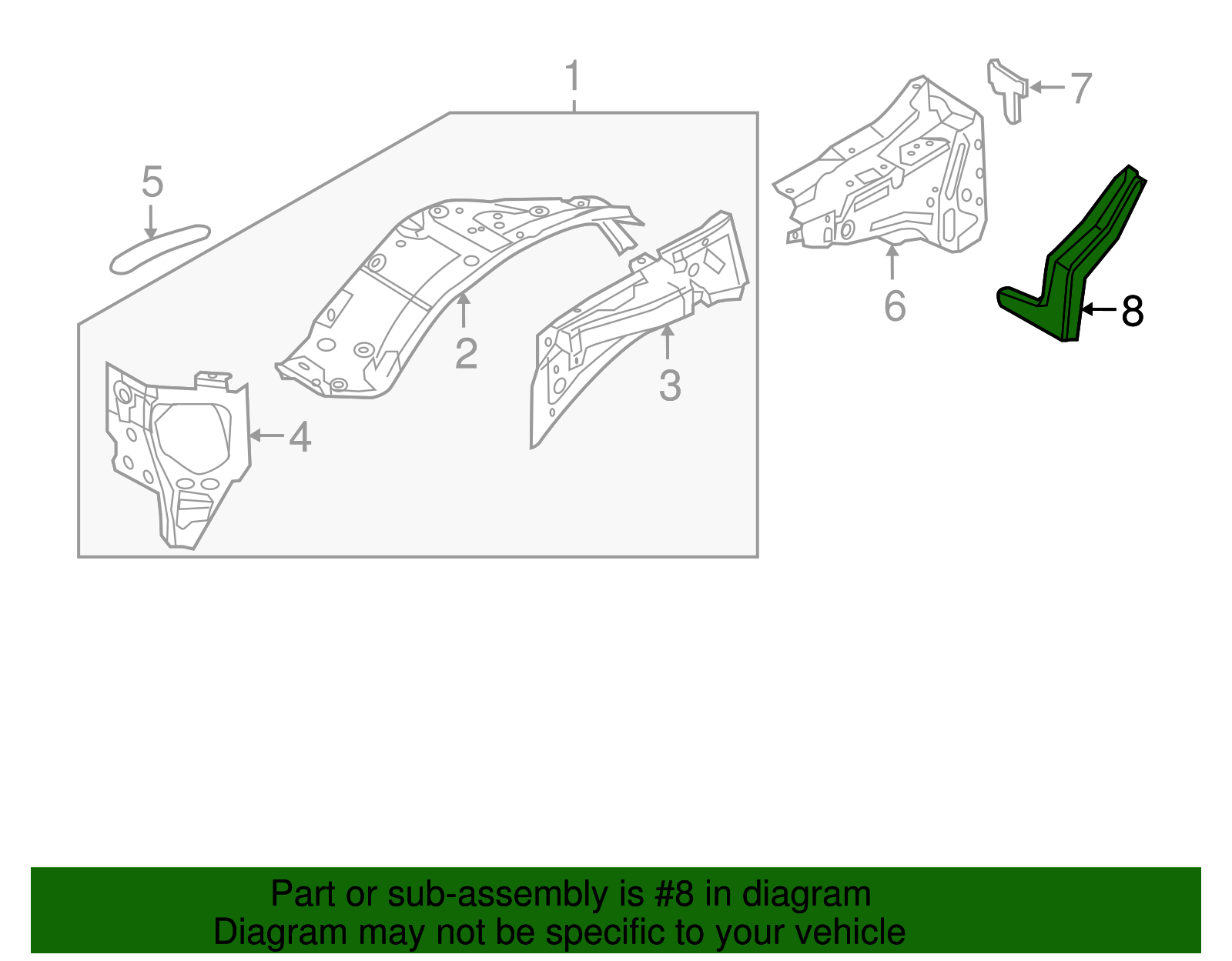 64897-6GW0A (648976gw0a) - 2018-2020 Infiniti QX80 Rail Reinforced ...