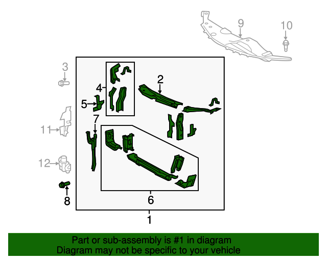 53210-06281 - Radiator Support Panel 2012-2014 Toyota Camry ...