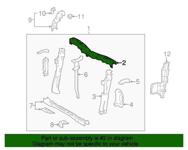 53205-12310 - Upper Tie Bar - 2016-2018 Toyota | DiscMonster