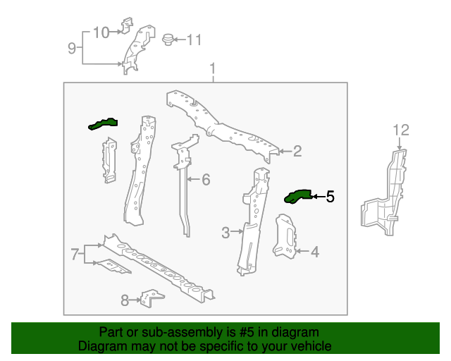 2016-2018 Toyota Headlamp Bracket 53271-12100 | Toyota Parts Center