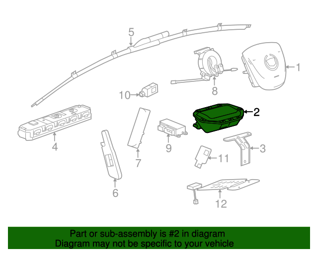 2013-2019 Cadillac XTS Instrument Panel Airbag 84763257 | GMPartsDirect.com