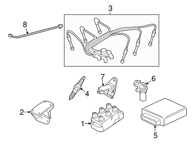 1995-2000 Ford Cable Set F7PZ-12259-DA | TascaParts.com