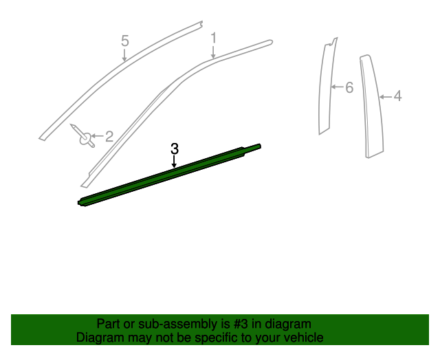 75720-06180 - Door Belt Molding 2015-2017 Toyota Camry ...