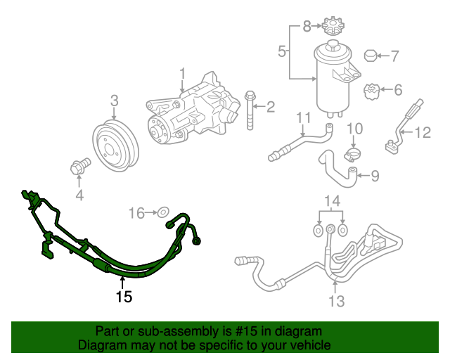 Genuine BMW 32-41-6-793-400 | Power Steering Pressure Hose | FREE ...