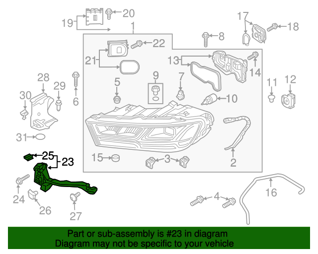 4M0-805-607 - Headlamp Mounting 2017-2019 Audi Q7 | Audi OEM Parts