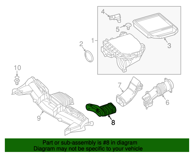 2017-2020 Mercedes-Benz Engine Air Intake Hose 276-090-97-82 ...