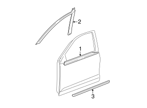 75720-02091 - Door Belt Molding (Left, Front) - 2003-2006 Toyota ...