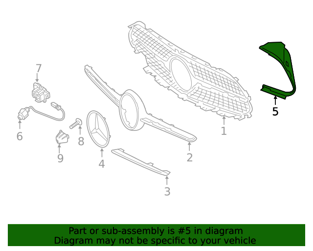 257-885-40-02 - Radiator Support Air Duct 2019-2021 Mercedes-Benz ...