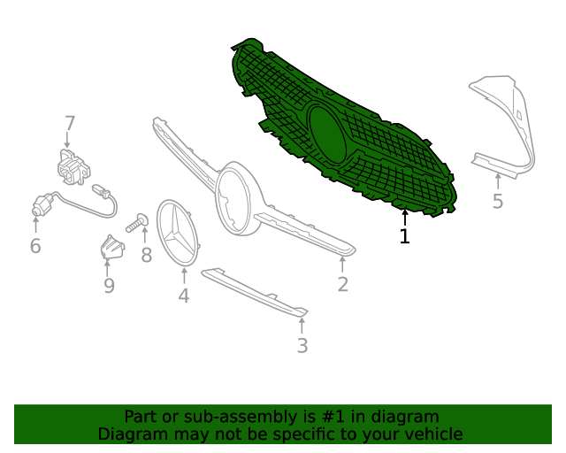 2019-2021 Mercedes-Benz CLS 450 Grille Assembly 257-885-24-02 | MB OEM ...