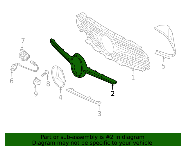 257-885-13-00 - Center Bar 2019-2021 Mercedes-Benz CLS 450 | Mercedes ...