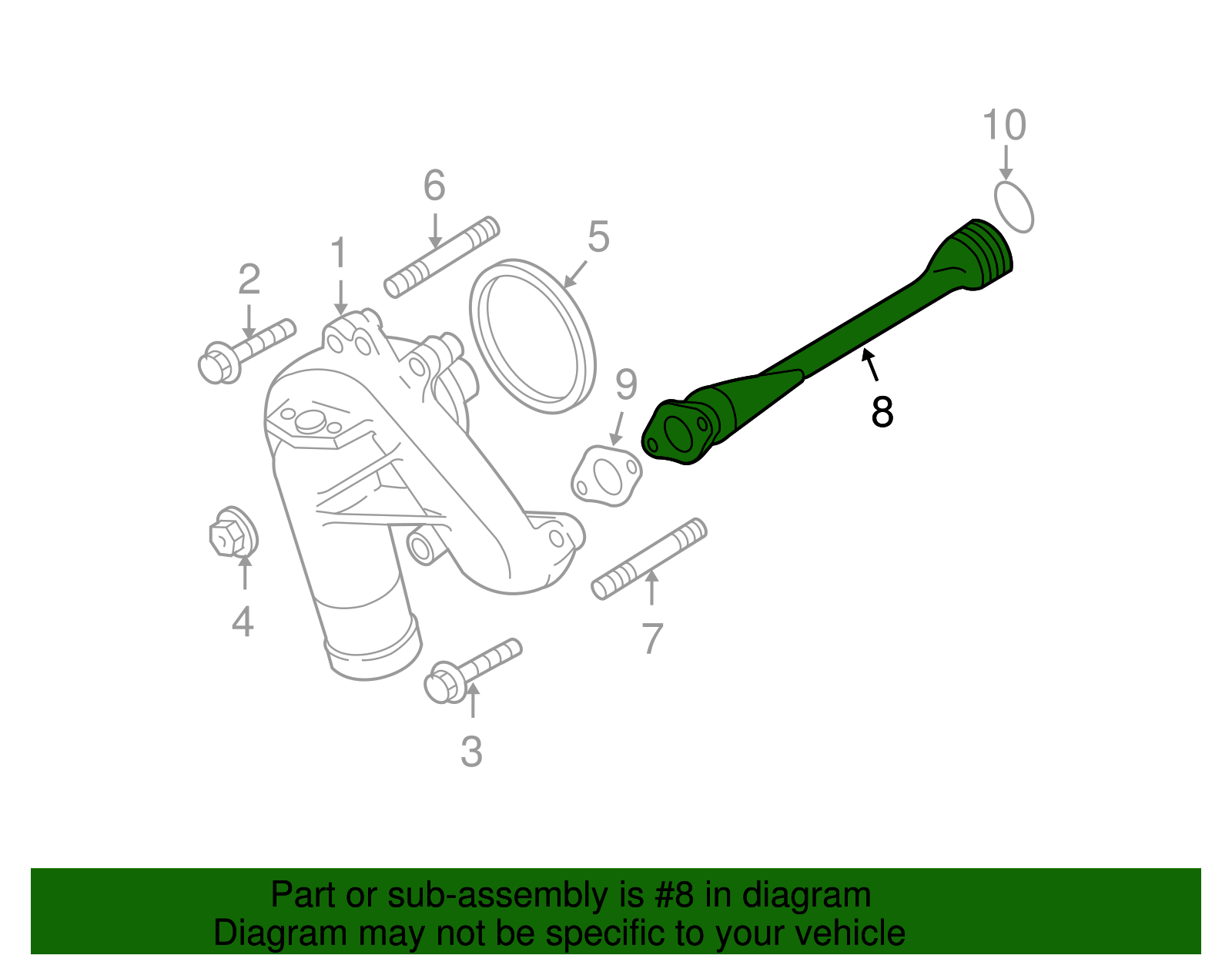 2006-2009 GM Water Pump Outlet Pipe 97352450 GM | GMPartsDirect.com