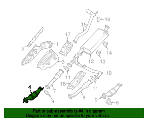 2013-2014 Nissan Catalytic Converter 208A2-9BF0A | Nissan Parts Plus