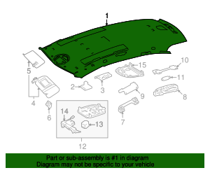 251-690-20-50-7H21 - Headliner 2006-2012 Mercedes-Benz | Mercedes-Benz ...