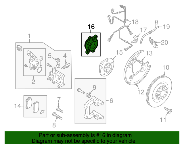 2008-2018 Audi Front Wheel Bearing 4H0-498-625-F | OEM Parts Online