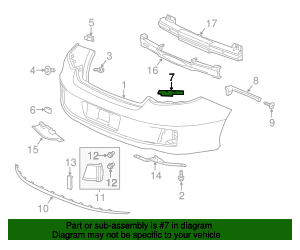 2013-2015 Honda Accord Bumper Cover Bracket 71505-T3L-A00 | hondapartswd