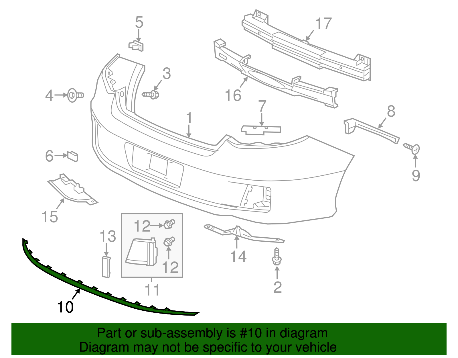 OEM 2013-2015 Honda Accord Bumper Trim 71503-T3L-A01 | Honda Automotive ...