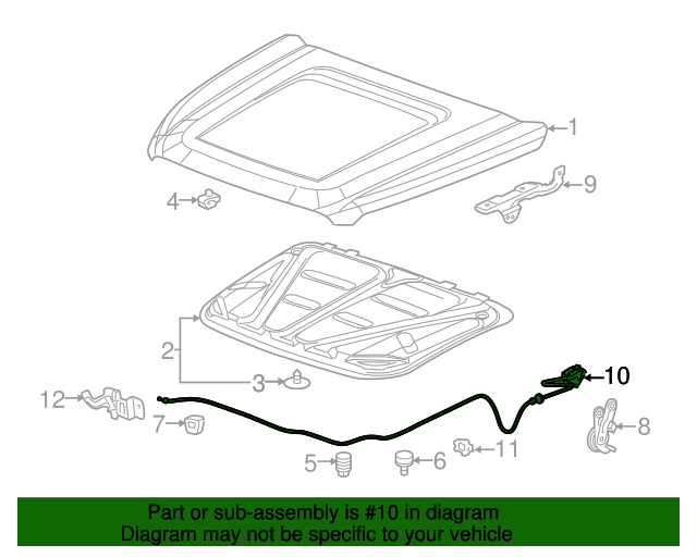 2015-2020 GM Jet Black Hood Primary Latch Release Cable 84279471 GM ...