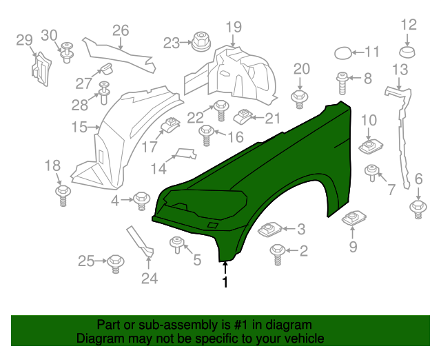 Genuine BMW 51-65-7-052-400 | Fender Assembly | FREE Shipping on Most ...