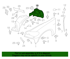 51717180621 - 2008-2014 BMW X6 Fender Liner (51-71-7-180-621) | BMW of ...
