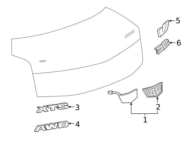 23394040 - Driver Side Rear Compartment Lid XTS Logo 2017-2019 Cadillac ...