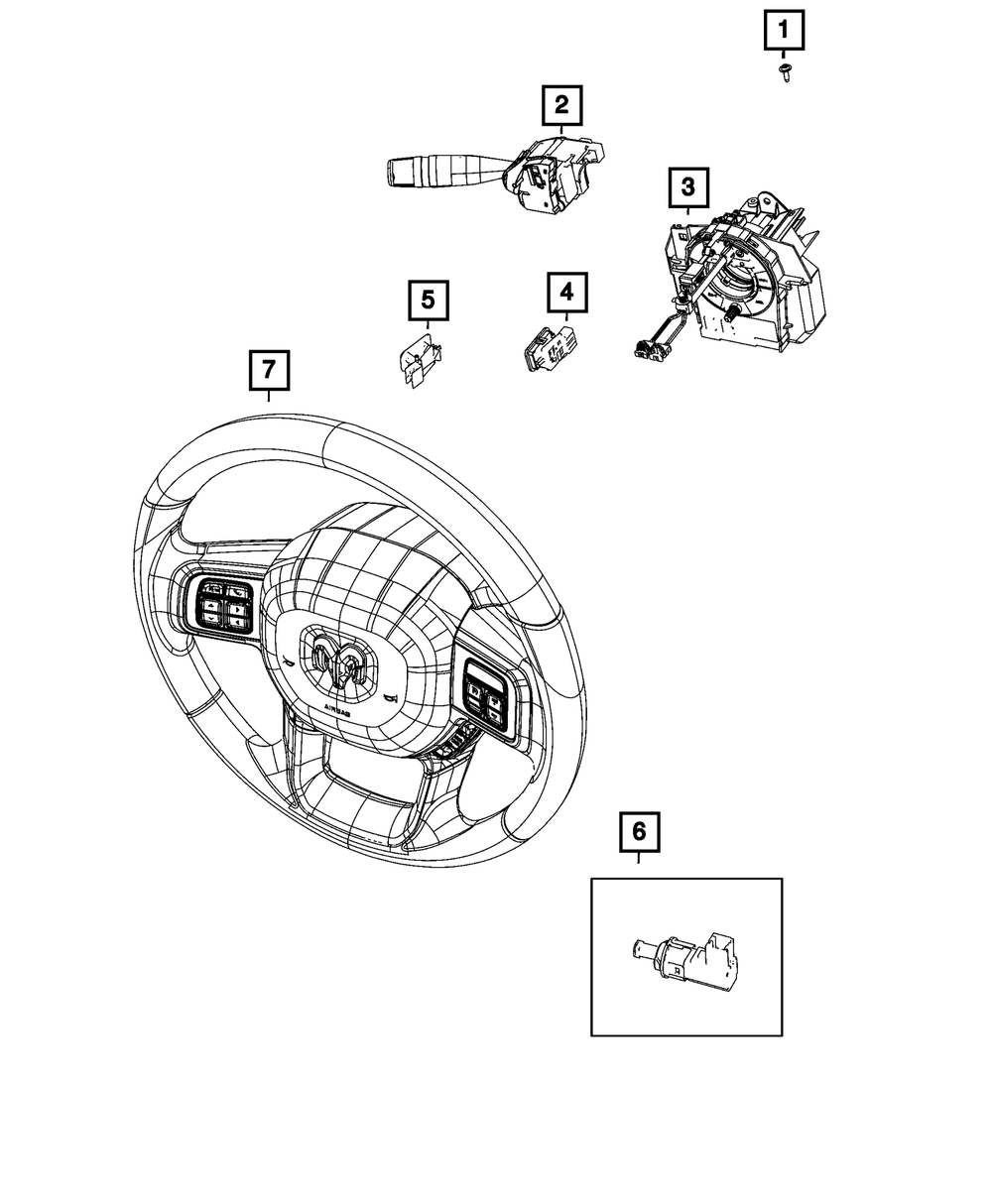 2019-2022 Ram Steering Column Control Module Clock Spring 68528302AA ...