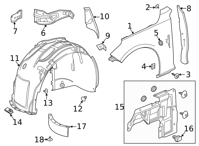 2020-2024 Cadillac CT5 Front Driver Side Wheelhouse Liner 84926502 | My ...