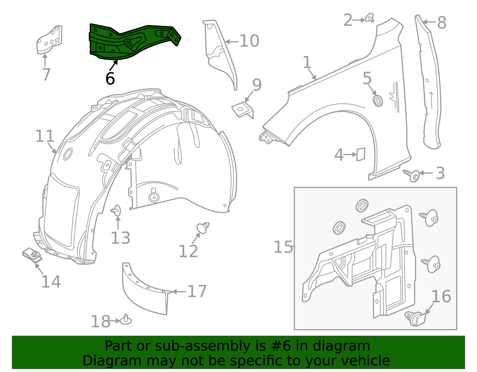 2020-2024 Cadillac CT5 Front Driver Side Fender Front Brace 84103501 ...