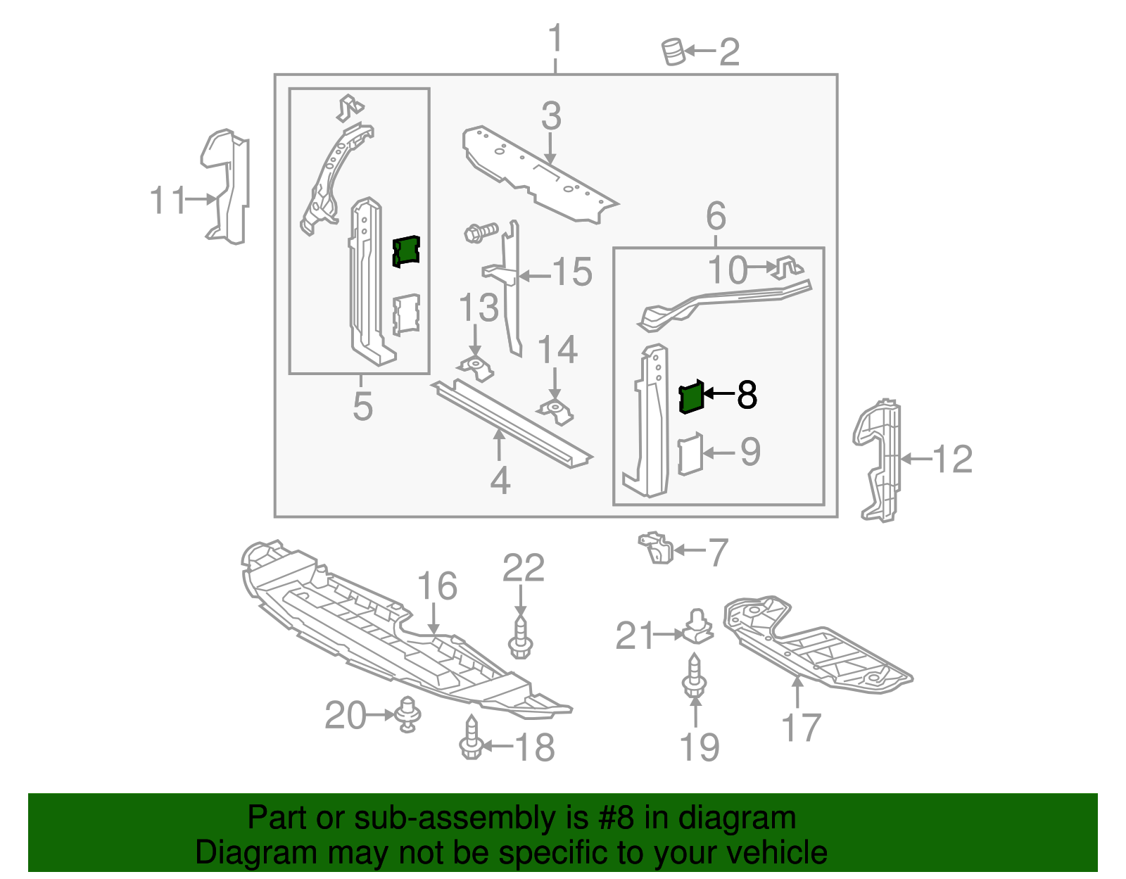 Genuine Toyota Upper Reinforced part# 53273-08010 for 2011-2020 Toyota ...