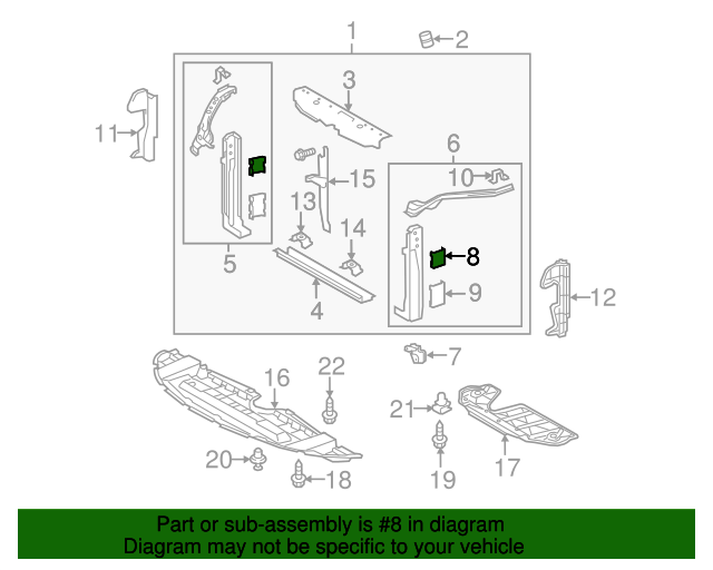2011-2020 Toyota Sienna Upper Reinforced 53273-08010 | Toyota Parts