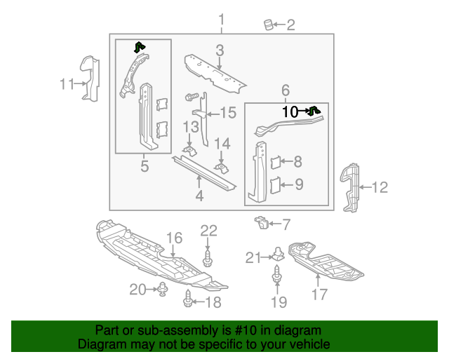 2011-2020 Toyota Sienna Side Bracket 53837-08010 | Toyota Parts